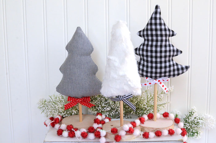Tabletop Fabric Christmas Trees - A holiday sewing pattern!