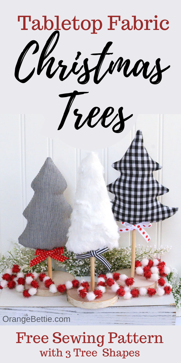 Tabletop Fabric Christmas Trees - A holiday sewing pattern!